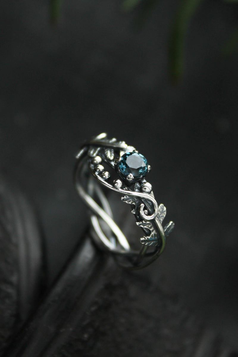 Fern ring Elven silver engagement ring Artisan jewelry – Ursula Jewelry