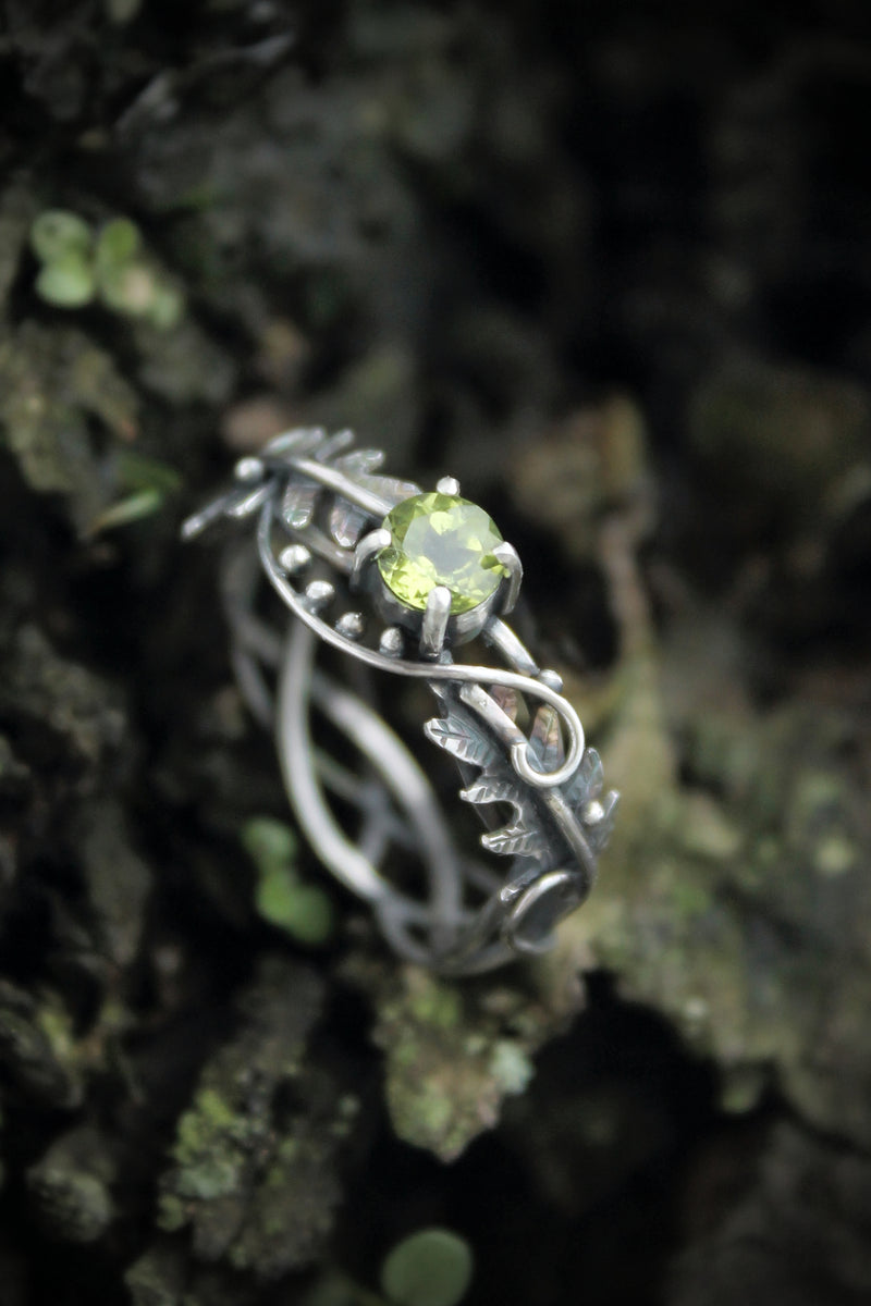 Fern ring Elven silver engagement ring Artisan jewelry – Ursula Jewelry